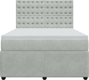 Box spring postel s matrací světle šedá 160x200 cm samet 3292394