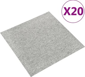vidaXL Kobercové podlahové dlaždice 20 ks 5 m² 50 x 50 cm [147309] Barva: světle šedá
