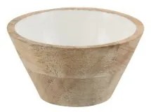 Dřevěná miska s bílým smaltovaným vnitřkem Enamell small - ∅ 10*5,5 cm