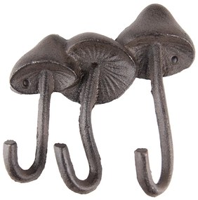 Nástěnný litinový věšák s houbami - 16*4*16 cm