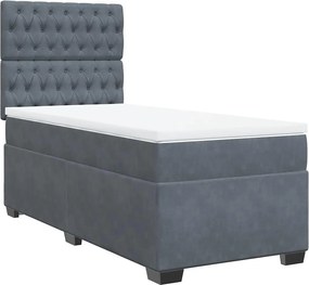 Box spring postel s matrací tmavě šedá 80 x 200 cm samet 3293069