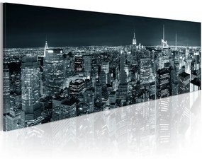 Obraz New York (1-dílný) - panorama města v odstínech modrého