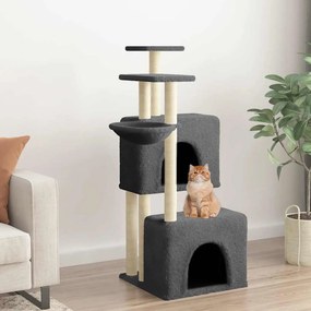 Škrabadlo pro kočky se sisalovými sloupky tmavě šedé 122 cm 172054
