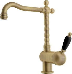 Sapho Sapho, KIRKÉ BLACK stojánková dřezová baterie, černá páčka, bronz, KI14NB