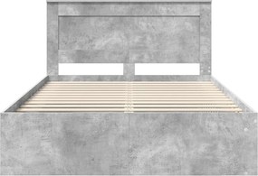 Rám postele s čelo Beton 160 x 200 cm Masivní borové dřevo 3410067