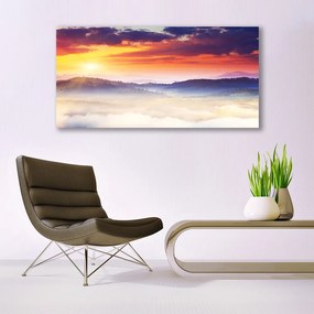 akrylový obraz Hora Slunce Krajina 120x60 cm
