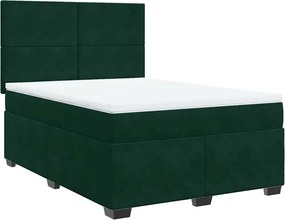 Box spring postel s matrací tmavě zelená 140x200 cm samet 3290927