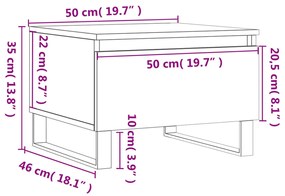 Konferenční stolek lesklý bílý 50 x 46 x 35 cm kompozitní dřevo - Default Title