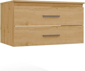 Závěsná skříňka pod umyvadlo s deskou Nel 2S 80 cm dub Artisan