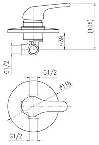 RAV Slezák SA083-Sprchová baterie pro podomítkovou instalaci SAZAVA lesklý chrom