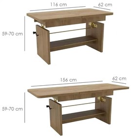 Konferenční stolek JANEK 2v1 | rozkládací 116-156 cm | ribbeck