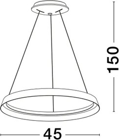 Závěsné LED svítidlo NOVA LUCE ORMI 52W 2700+4000K 9030927 stmívatelné Triac