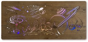 Li-Go "Malý  princ" světelný obraz s baterií 110x50cm varianta: ovládání na obraze bez dálkového ovladače, provedení: dub světlý
