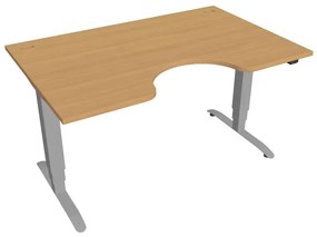 Hobis Motion Elektr. nastavitelný stůl 140x90 - HOBIS ERGO MOTION MSE 3 1400 Dekor stolové desky: buk, Barva kovové podnože: stříbrná