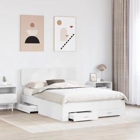 Rám postele se zásuvkou Bílá 140 x 190 cm Kompozitní dřevo 3412373