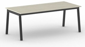 Jednací kancelářský stůl PRIMO BASIC, 200x90 cm, černá podnož, dub přírodní