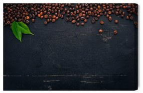 Obraz Káva Na Dřevěné Pozadí Nedostatek Nedostatek Přírodní plátno 100x70