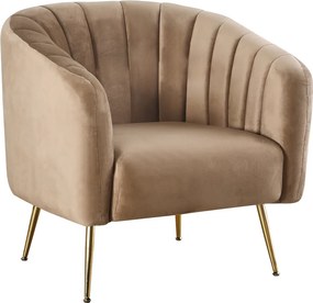 Designové křeslo, hnědá Velvet látka/gold chrom-zlatý, BAGY