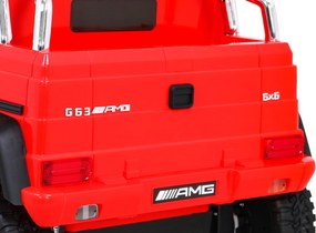 Ramiz Mercedes G63 AMG elektrické autíčko pro děti červené + dálkové ovládání + 6 EVA kol + pomalý start + MP3 + LED