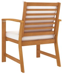 Zahradní židle 2 ks krémové podušky masivní akáciové dřevo,  311831