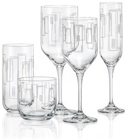 Sklenice  UMA  flétny s gravírovaným dekorem - 200 ml, set 6 ks