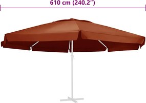 Náhradní potah na zahradní slunečník terakotový 610 cm 312551