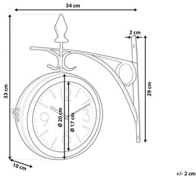 Nástěnné hodiny ø 22 cm stříbřitě bílé ROMONT Beliani