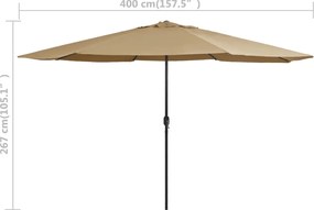 vidaXL Zahradní slunečník s kovovou tyčí 390 cm [47384] Barva: Černá