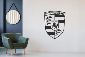 Lepy.cz Samolepka na zeď Porsche - Logo Velikost (šířka x výška): 25x32cm, Barevná varianta: Černá