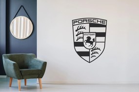 Lepy.cz Samolepka na zeď Porsche - Logo Velikost (šířka x výška): 40x52cm, Barevná varianta: Tmavě šedivá
