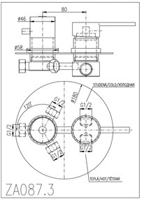 RAV ZAMBEZI sprchový komplet vč. baterie s třícestným keramickým přepínačem, SK5001