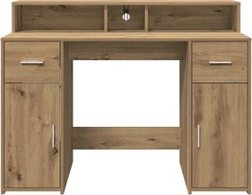 Psací stůl s LED dub artisan 120 x 55 x 91 cm kompozitní dřevo 3309419