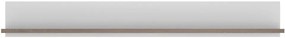 Nástěnná police Linate, bílý lesk/dub, 150 cm