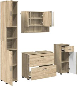 Sada koupelnového nábytku 4 ks Sonoma dub 35 x 30 x 192 cm 3393055