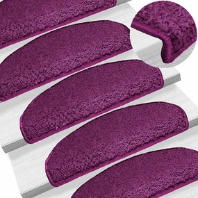 Schodové rohože 15 ks 65 x 21 x 4 cm fialové půlkulaté velké 133905
