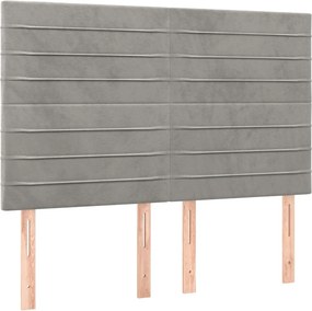 Box spring postel s matrací světle šedá 140x190 cm samet 3129267
