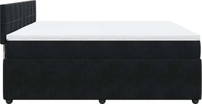 Box spring postel s matrací černá 180x200 cm samet 3290108