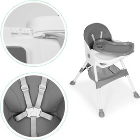 Dětská jídelní židlička BABY ECOTOYS šedá