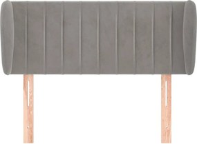 Čelo postele typu ušák světle šedé 103x23x78/88 cm samet 3117424