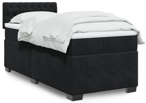 Box spring postel s matrací černá 90x190 cm samet 3286194
