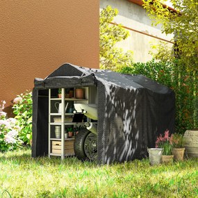 Outsunny Garážový stan, vodotěsný stanovací garáž s dveřmi, odolný proti UV záření, 220 x 157 x 165 cm, černý