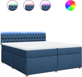 Box spring postel s matrací modrá 200x200 cm textil 3289100