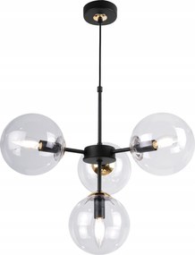 Závěsná Stropní Lampa Lustr Černý Loft Moderní Glamour Skleněné Koule