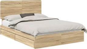 Postel s úložným prostorem se zásuvkou Sonoma dub 140 x 190 cm 3412688