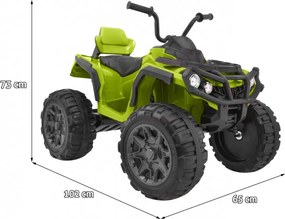 Ramiz Dětská čtyřkolka ATV 2,4 GHz na baterie zelená + dálkové ovládání + EVA kola + MP3 rádio + pomalý start