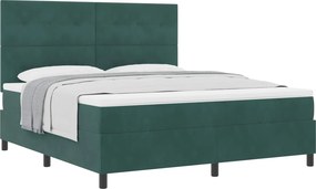Postel s boxspringem s čelo Tmavě zelená 180 x 200 cm samet 3339851