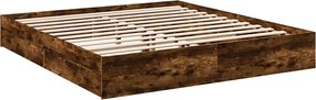 Rám postele se zásuvkami kouřový dub 200 x 200 cm kompozit 3280633