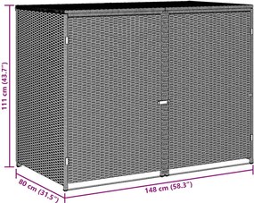 vidaXL Přístřešek na dvě popelnice polyratan 148x77x111 cm [43887] Barva: antracitová