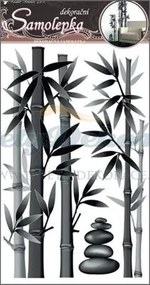 Samolepící dekorace na zeď (60x32cm) Room Decor bambus šedý 10015