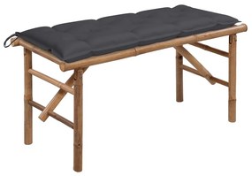Skládací zahradní lavice s poduškou 118 cm bambus 3063864